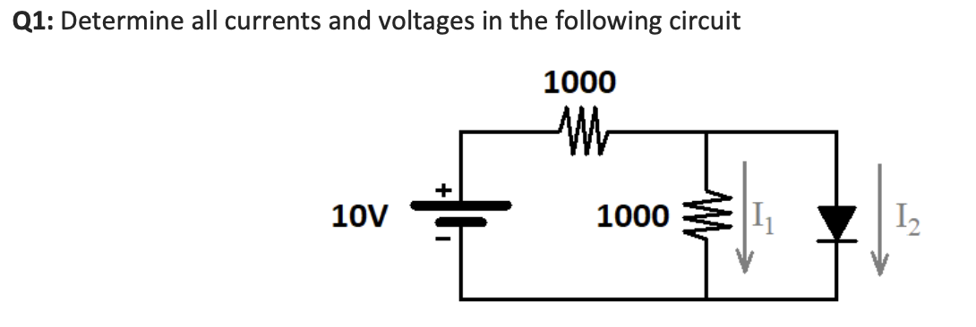 Solved Q1: Determine all currents and voltages in the | Chegg.com