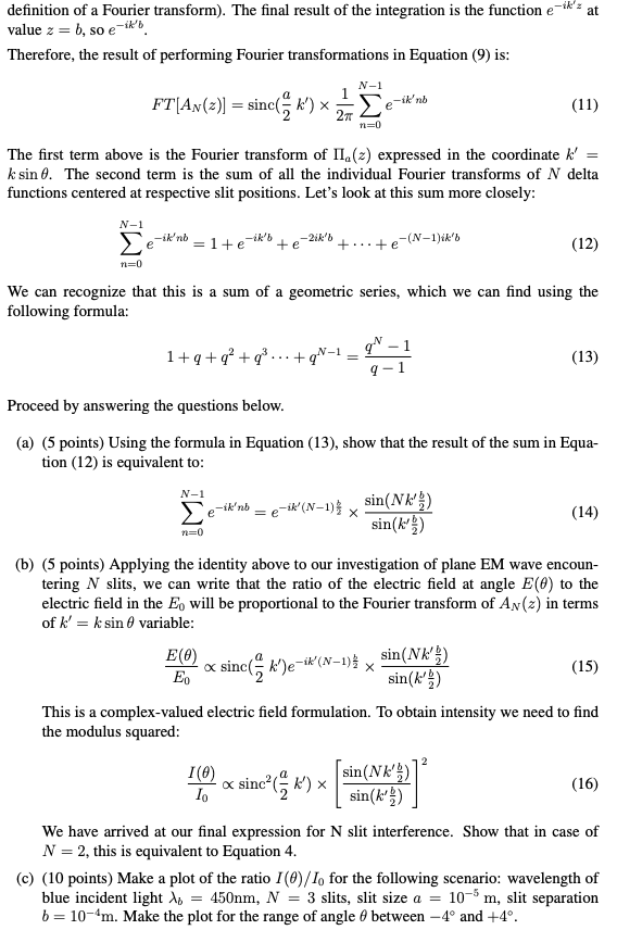 (30 points) Deriving the formulas for interference | Chegg.com