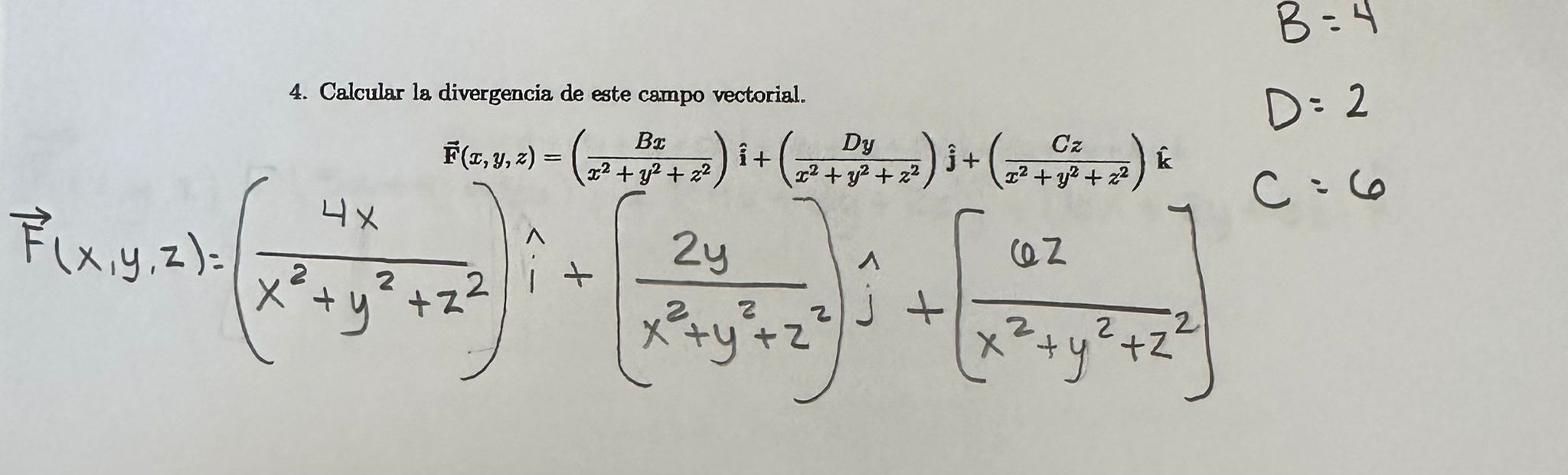 Solved Calculate the divergence of this vector field:My | Chegg.com