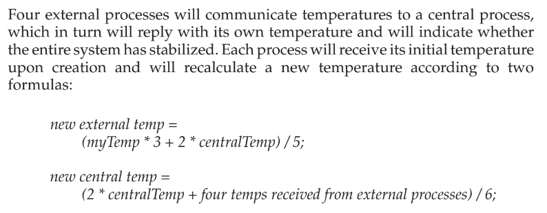 Solved Four external processes will communicate temperatures | Chegg.com