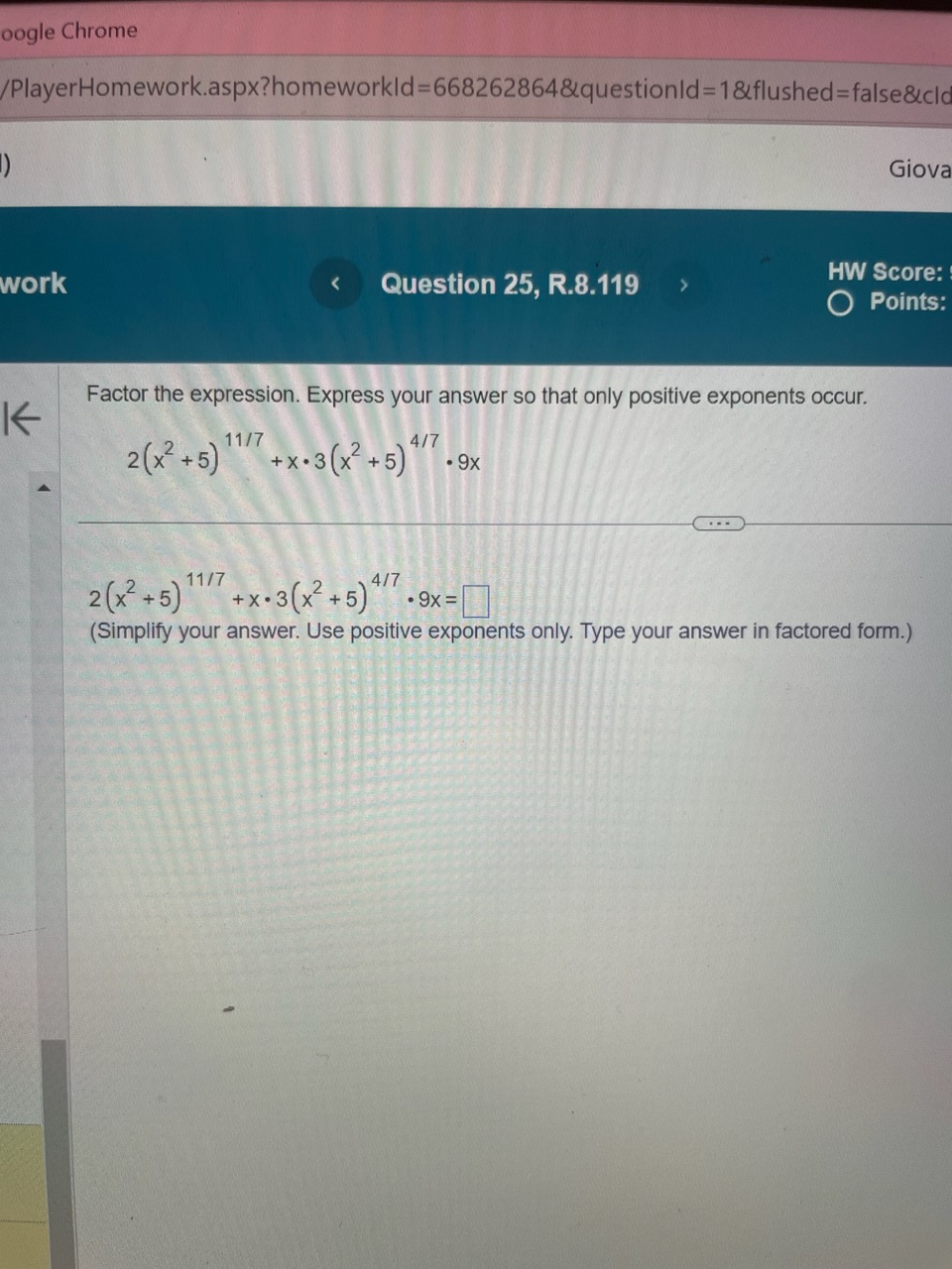 Solved Factor the expression. Express your answer so that | Chegg.com