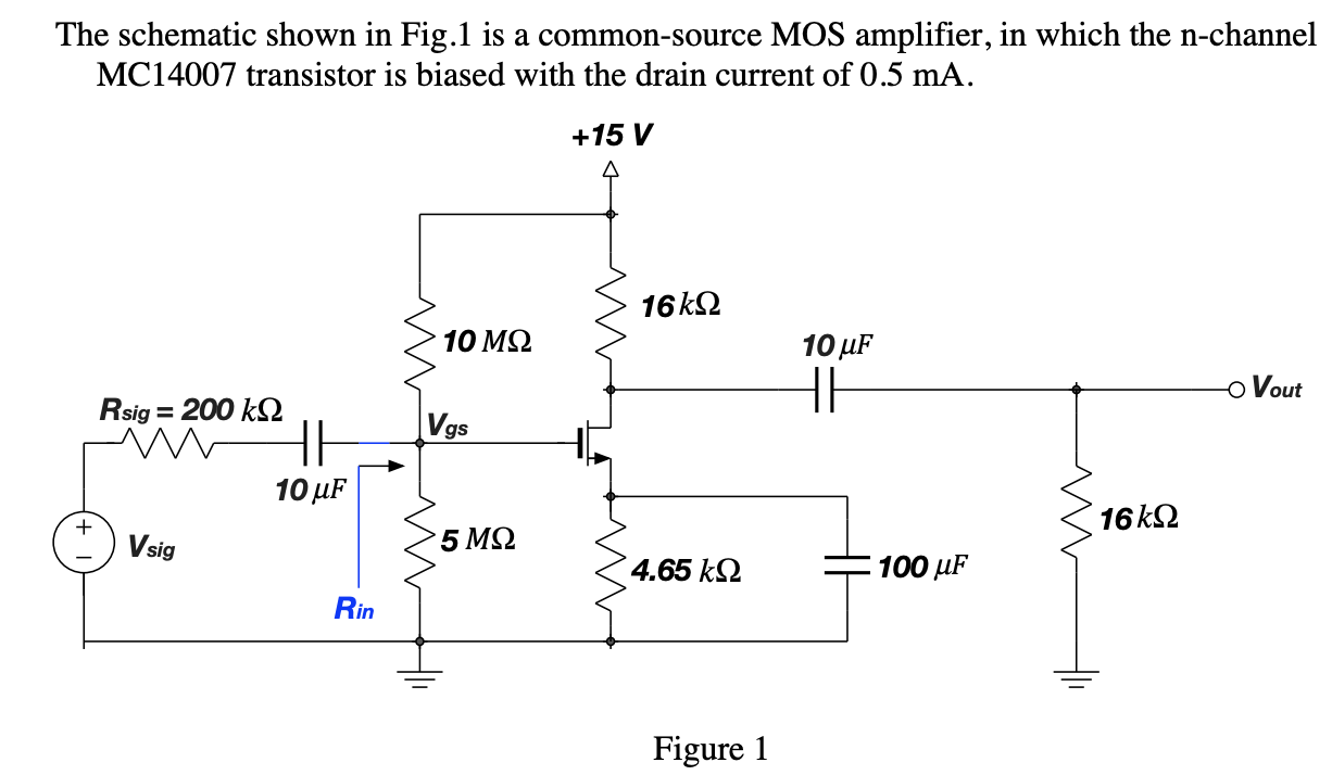 Solved The Figure 1 shows a discrete-circuit CS MOS | Chegg.com