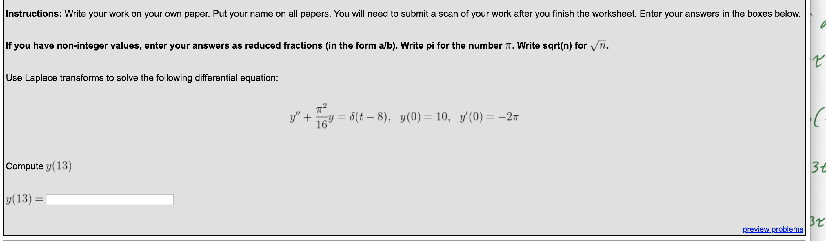 Solved Instructions: Write your work on your own paper. Put | Chegg.com