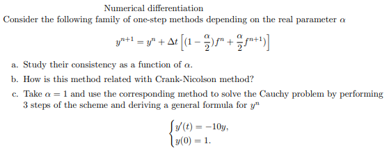 Numerical differentiation Consider the following | Chegg.com