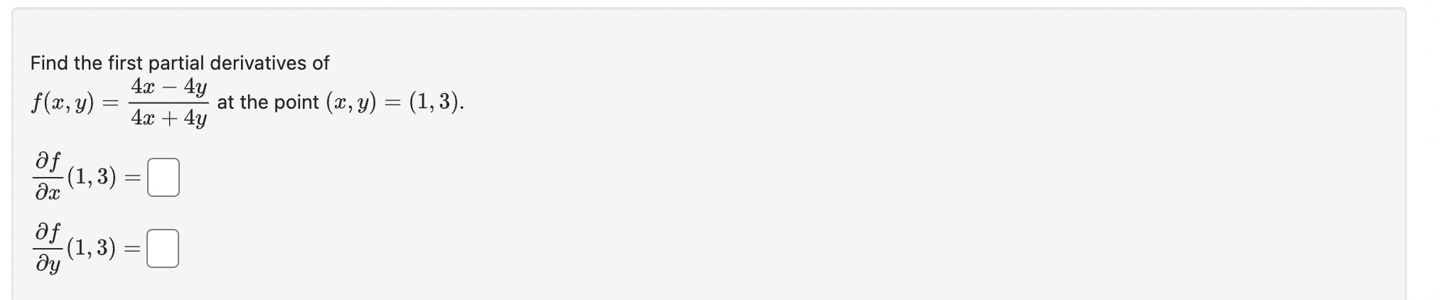 Solved Find the first partial derivatives | Chegg.com