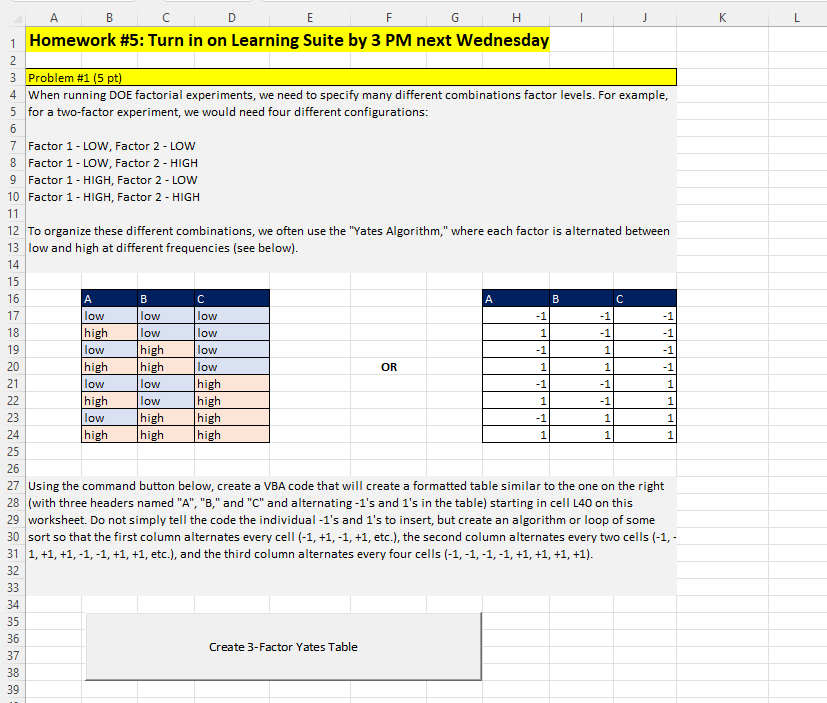 When running DOE factorial experiments, we need to | Chegg.com