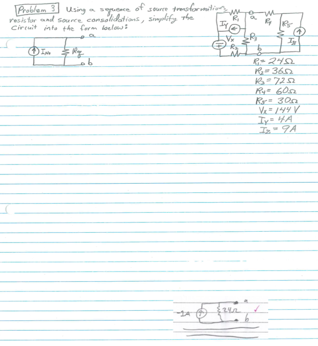 Solved Using a sequence of source transformations, resistor | Chegg.com