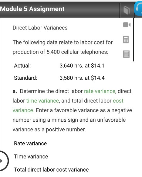 Solved Module 5 Assignment Direct Labor Variances The | Chegg.com