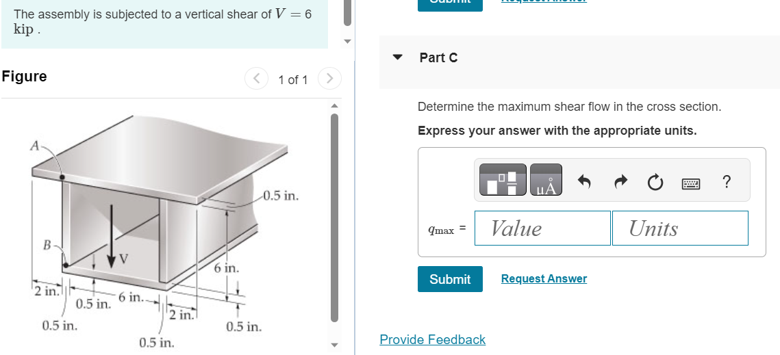 Solved The assembly is subjected to a vertical shear of \\( | Chegg.com