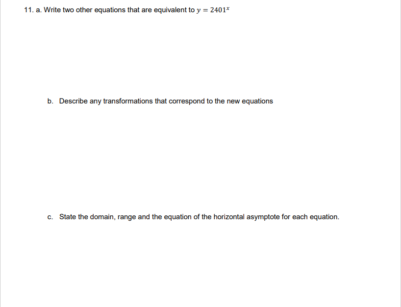 Solved 11. a. Write two other equations that are equivalent | Chegg.com