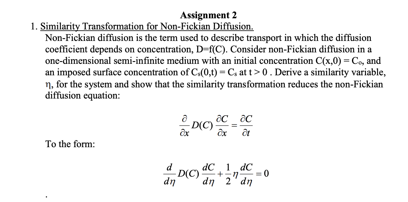 Assignment 2 1. Similarity Transformation for | Chegg.com