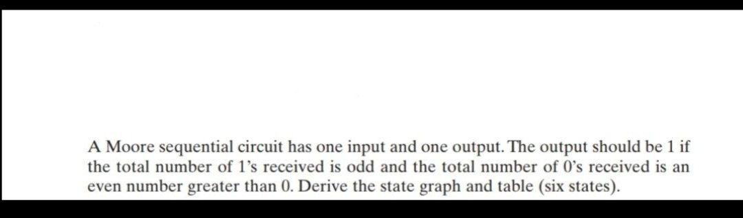 Solved A Moore sequential circuit has one input and one | Chegg.com