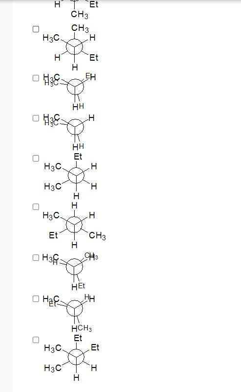Solved Choose the eclipsed and staggered Newman | Chegg.com