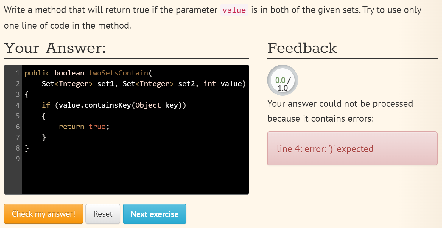 Solved Write a method that will return true if the parameter | Chegg.com