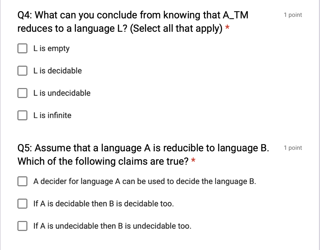 Solved Q1: Which of the following claims are true?* 1 point | Chegg.com