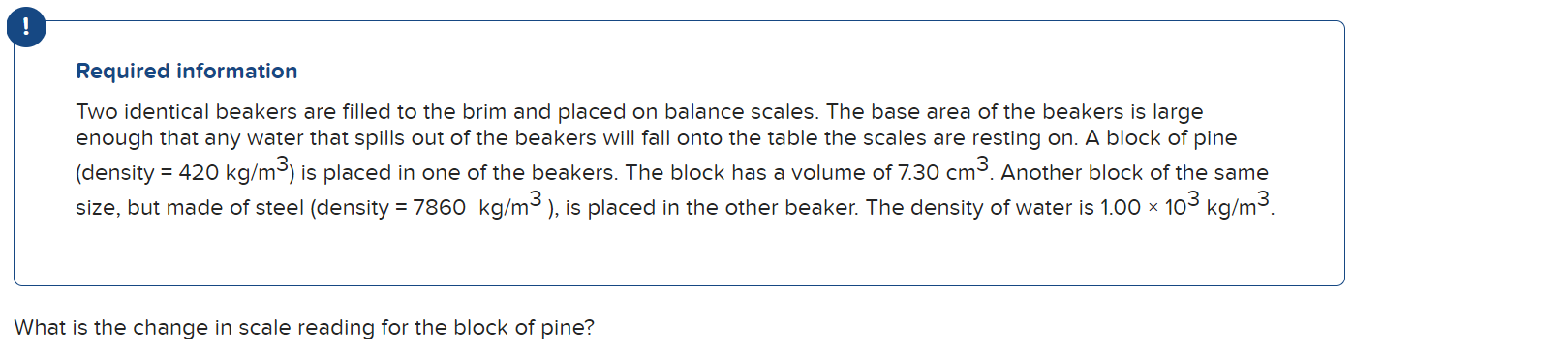 Solved Required information Two identical beakers are filled | Chegg.com