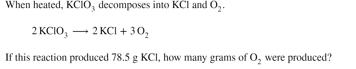 Solved When heated, KCIO; decomposes into KCl and 02. 2 | Chegg.com