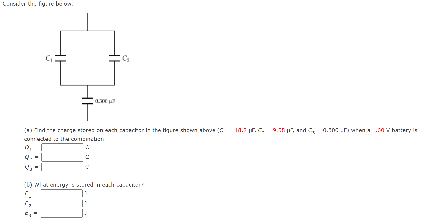 [Solved]: Consider the figure below. C (a) Find the charg