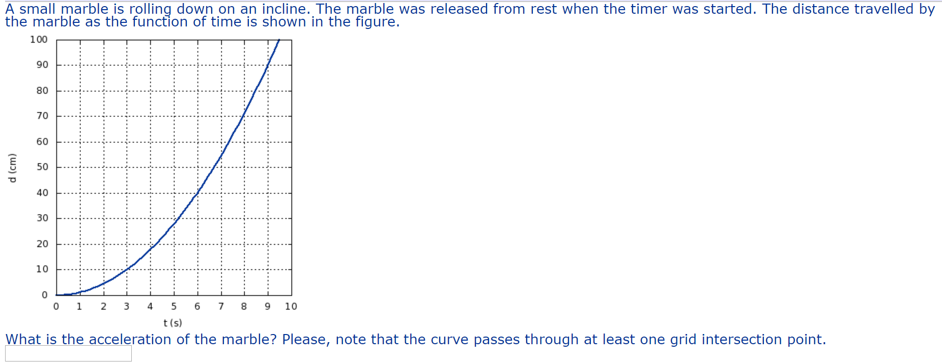 Solved A small marble is rolling down on an incline. The | Chegg.com