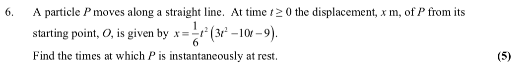 Solved 6. A particle P moves along a straight line. At time | Chegg.com