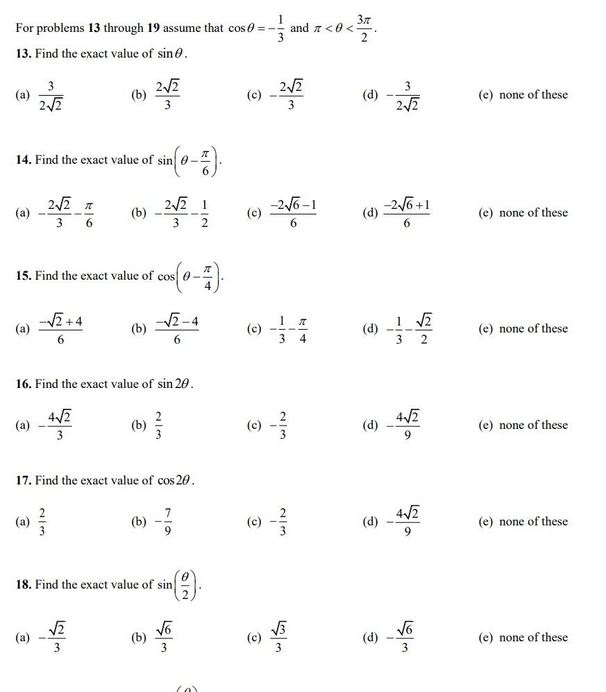 Solved JUST SOLVE 18 WITH INFORMATION FOUND AT VERY | Chegg.com