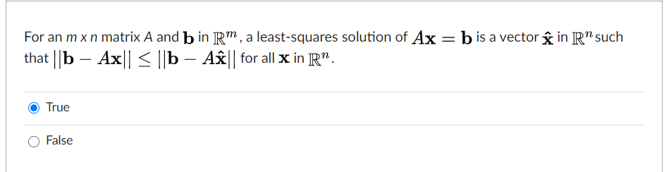 Solved For an mxn matrix A and b in R, a least-squares | Chegg.com