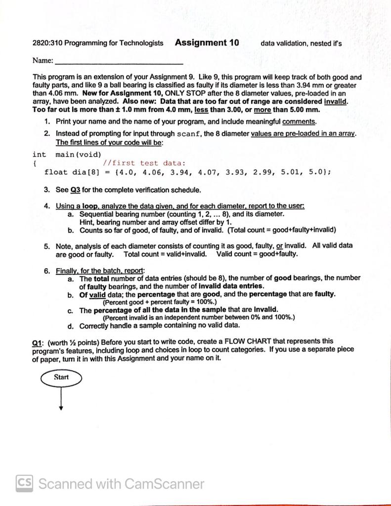 Solved 2820:310 Programming for Technologists Assignment 10 | Chegg.com