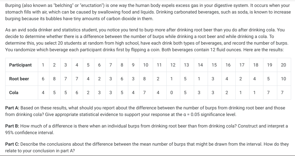 Solved Burping (also known as "belching or eructation) is | Chegg.com