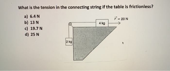 Solved What is the tension in the connecting string if the | Chegg.com