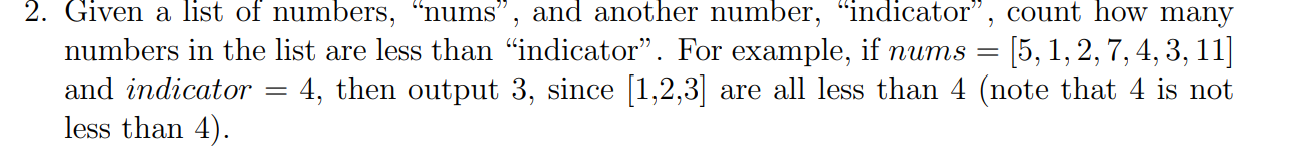 Solved 2. Given a list of numbers, “nums”, and another | Chegg.com