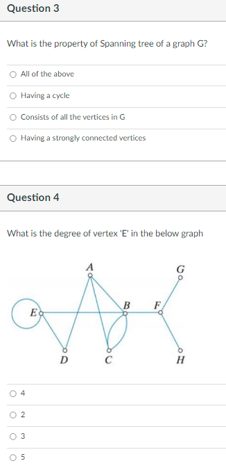 Solved What is the property of Spanning tree of a graph G? | Chegg.com