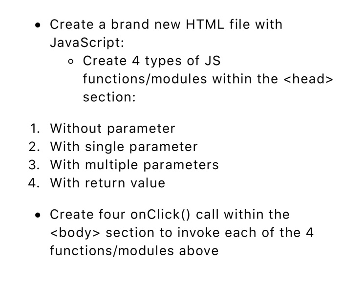 Solved Create A Brand New Html File With Javascript O