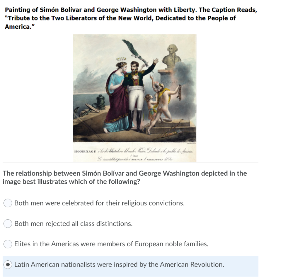 Solved Painting of Simón Bolívar and George Washington with | Chegg.com