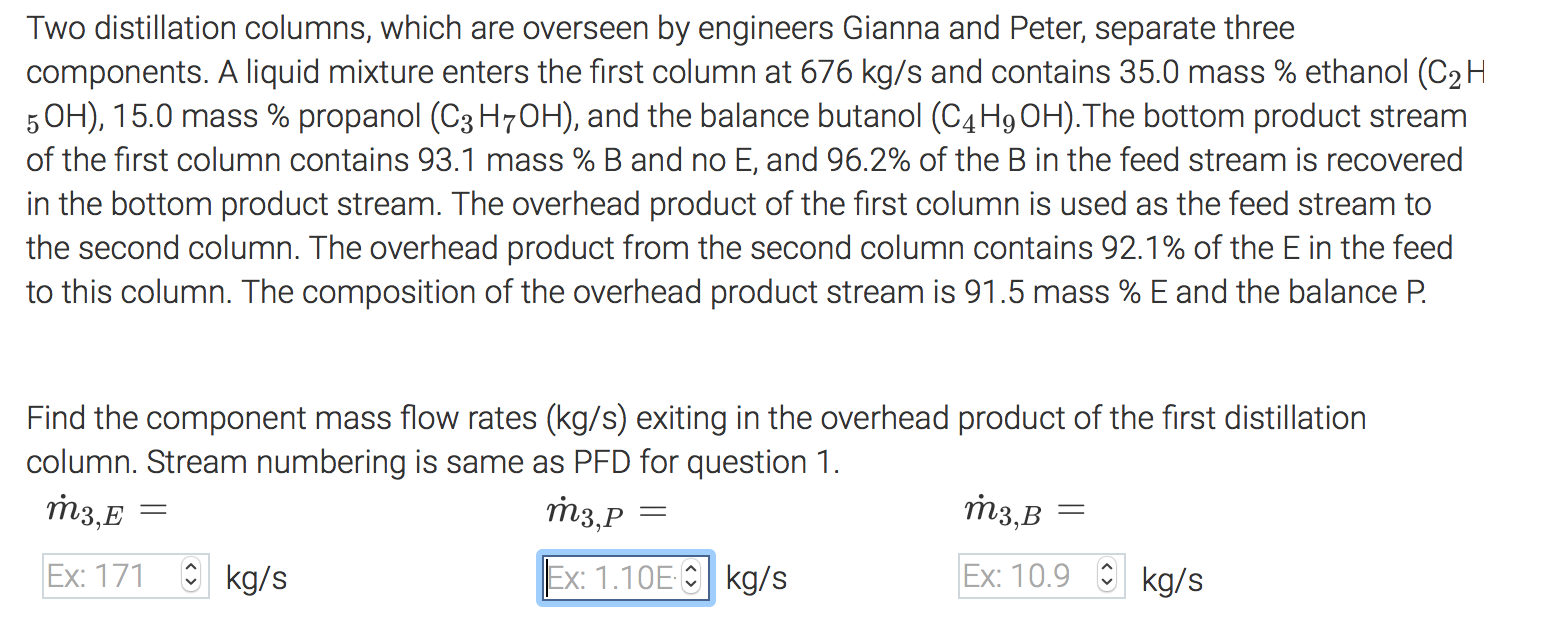 Solved Two distillation columns, which are overseen by | Chegg.com