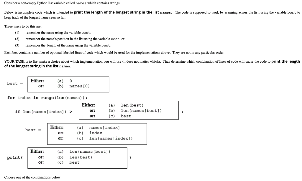 Solved Consider a non-empty Python list variable calledd | Chegg.com
