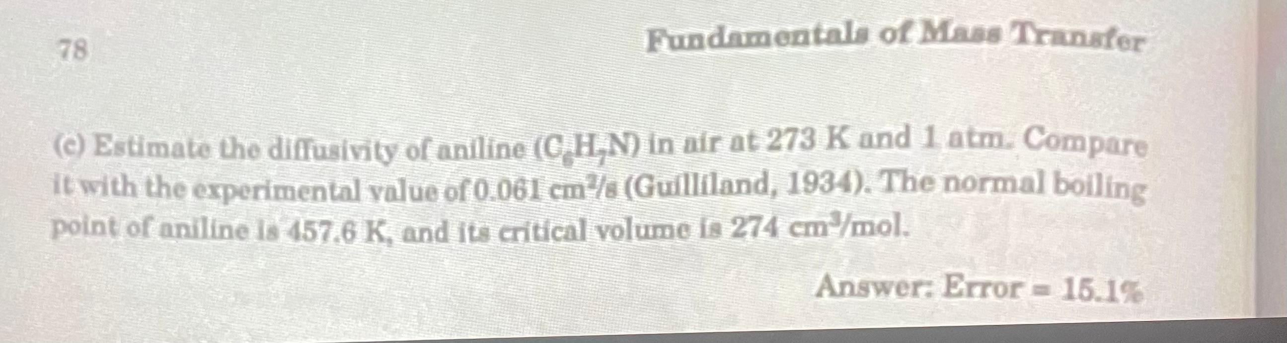 Solved 1.18 ∗d. Estimation of gas diffusivity by the | Chegg.com