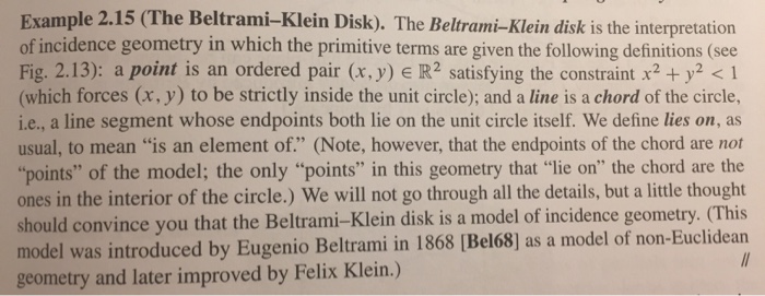 Consider two models of incidence geometry-Cartesian | Chegg.com