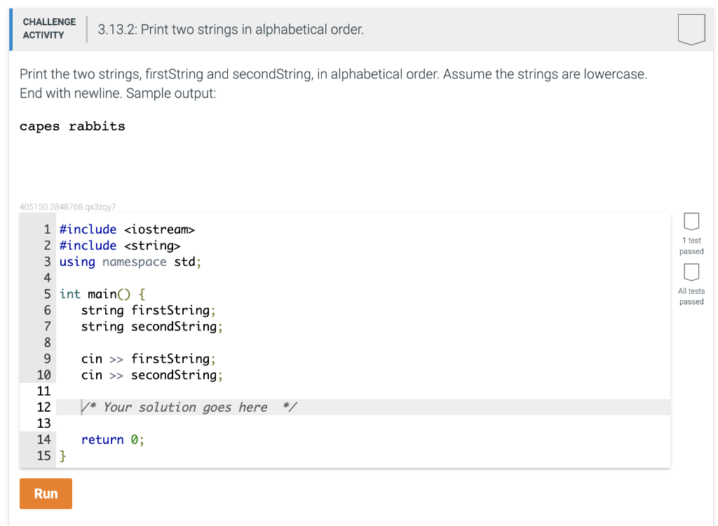 Solved Print The Two Strings FirstString And SecondString Chegg