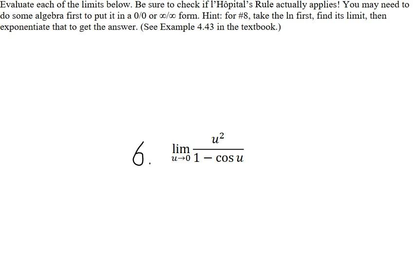 Solved Evaluate each of the limits below. Be sure to check | Chegg.com