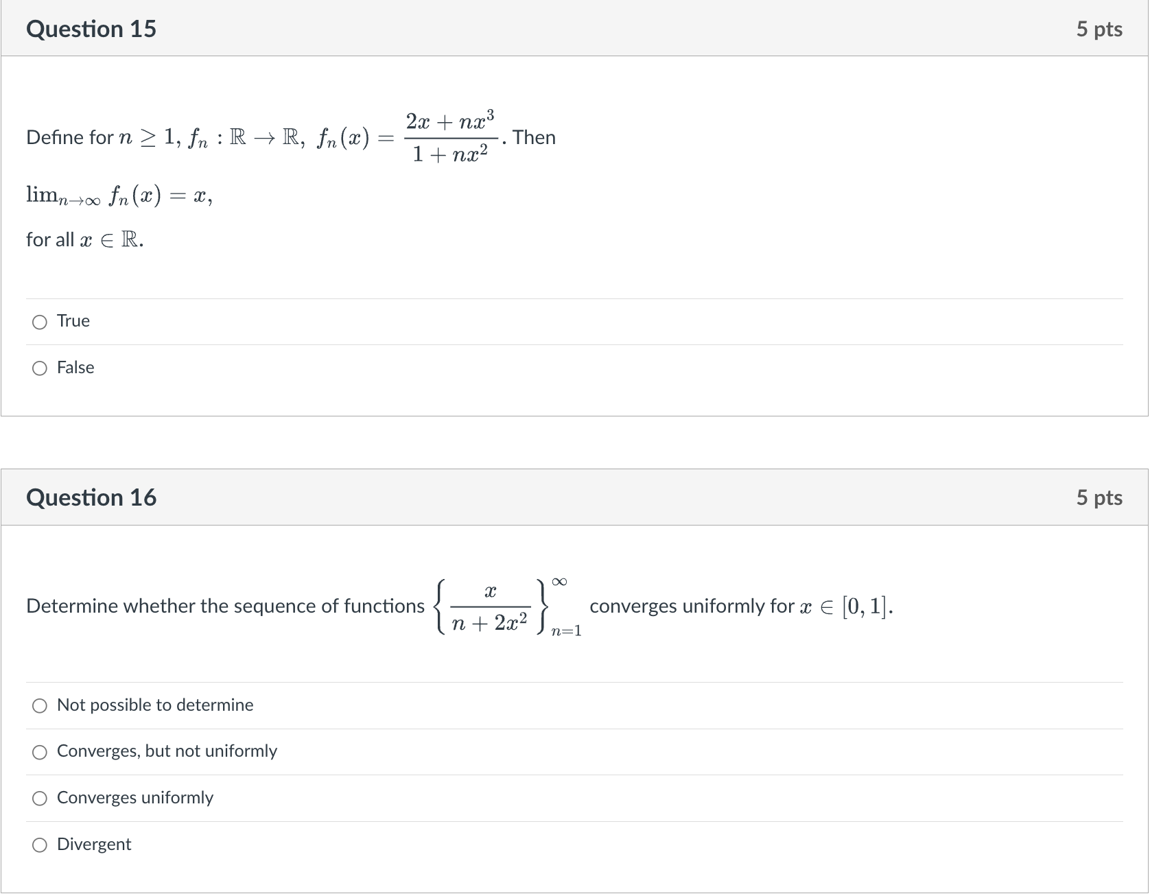 Solved Define for n≥1,fn:R→R,fn(x)=1+nx22x+nx3. Then | Chegg.com