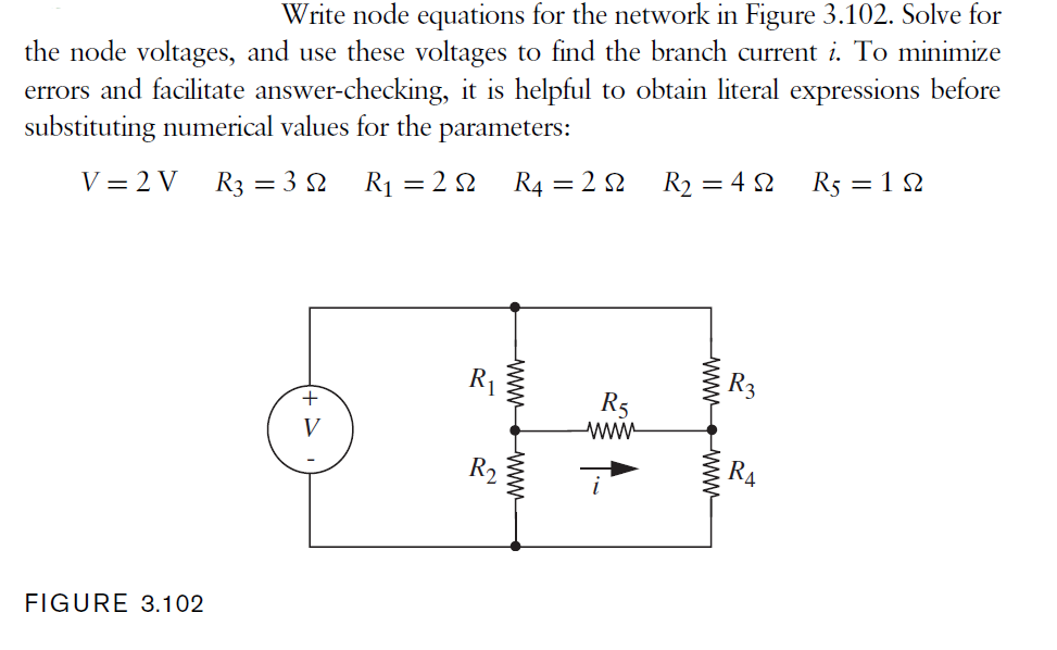 Solved Write Node Equations For The Network In Figure 3102 2618