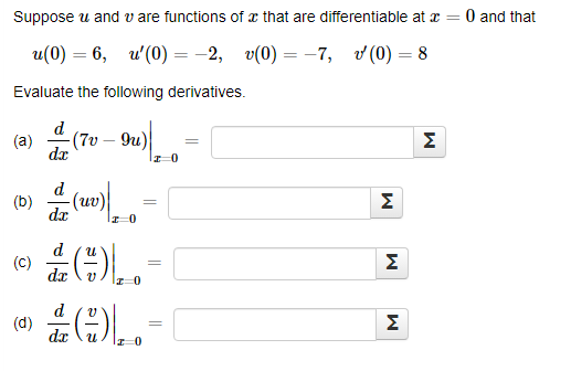 Solved Suppose u ﻿and v ﻿are functions of x ﻿that are | Chegg.com