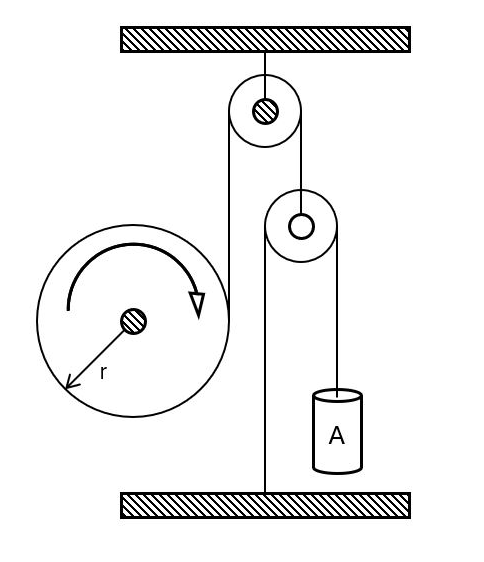 [Solved]: The pulley shown has a radius of 11in and rotate