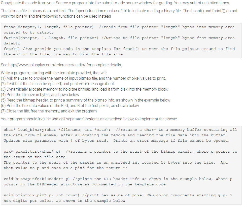 Solved Copy/paste the code from your Source.c program into | Chegg.com