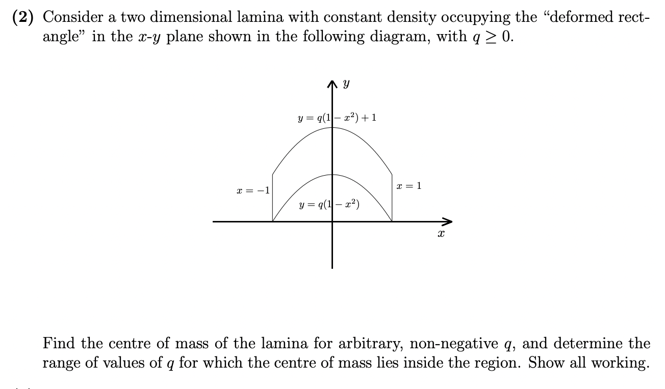 Solved 2) Consider a two dimensional lamina with constant | Chegg.com