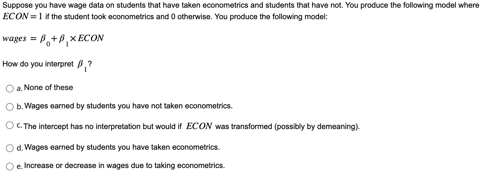 Solved Suppose you have wage data on students that have | Chegg.com