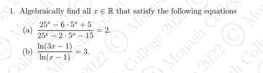 Solved 1. Algebraically find all x∈R that satisfy the | Chegg.com