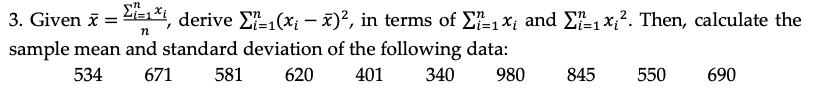 code class="asciimath">Given \bar{x} =(\sum_(i=1)^n | Chegg.com