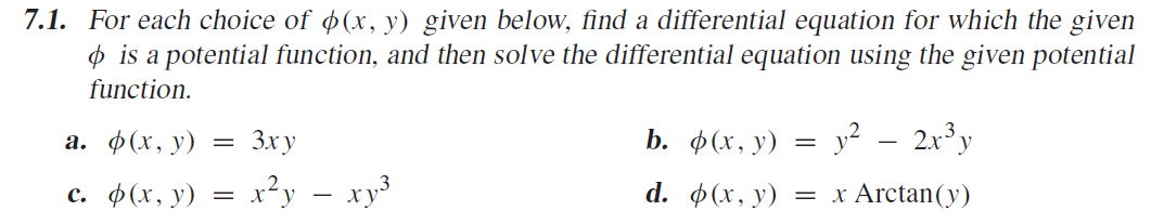 Solved 7.1. For each choice of $(x, y) given below, find a | Chegg.com
