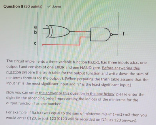 Solved The Circuit Implements A Three Variable Function 